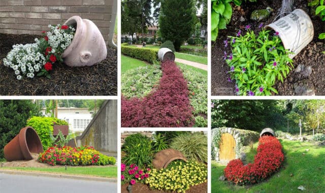 15 Wonderful DIY Spilling Flower Pot Will Spill Joy Into Your Garden